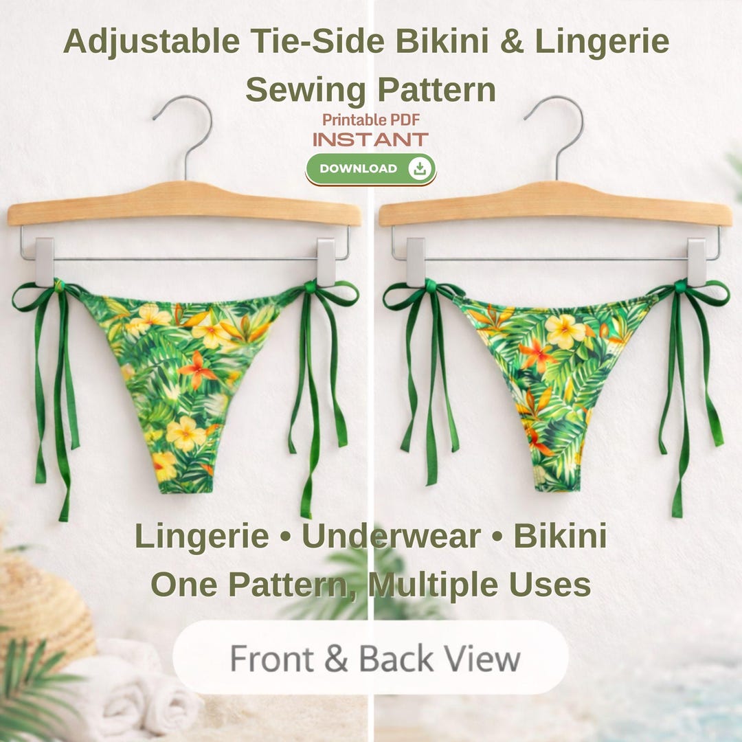 Beginner Friendly Tie Side Bikini Bottom & Lingerie Sewing Pattern ...