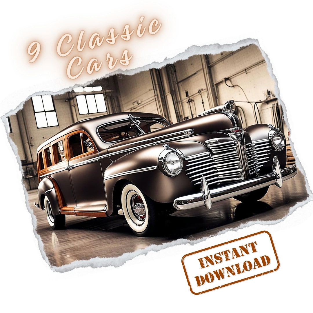 Classic Car Wall Art for Valentines Day Gift for Him, Vintage ...