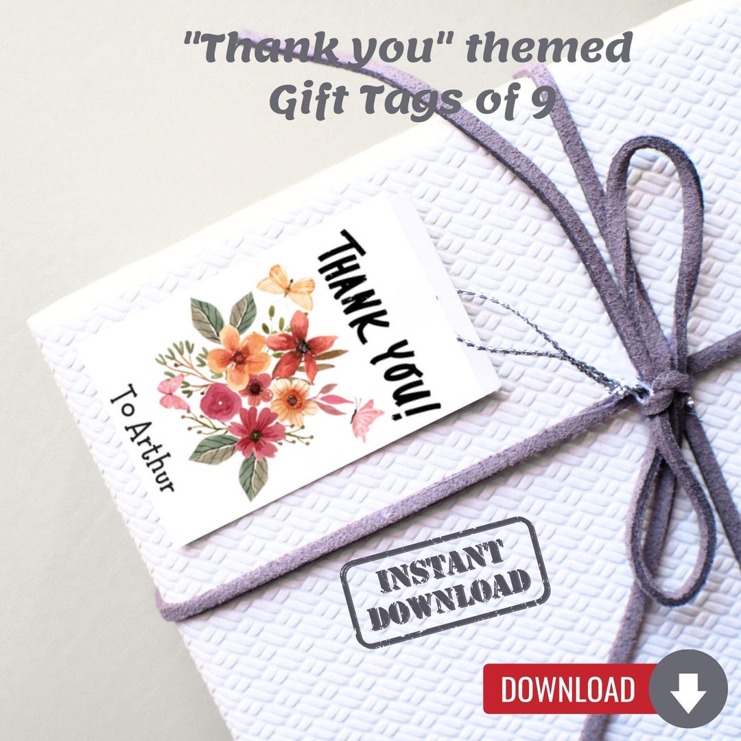 Editable Thank You Gift Tag, Instant Tag, Funny Personalized Tag ...