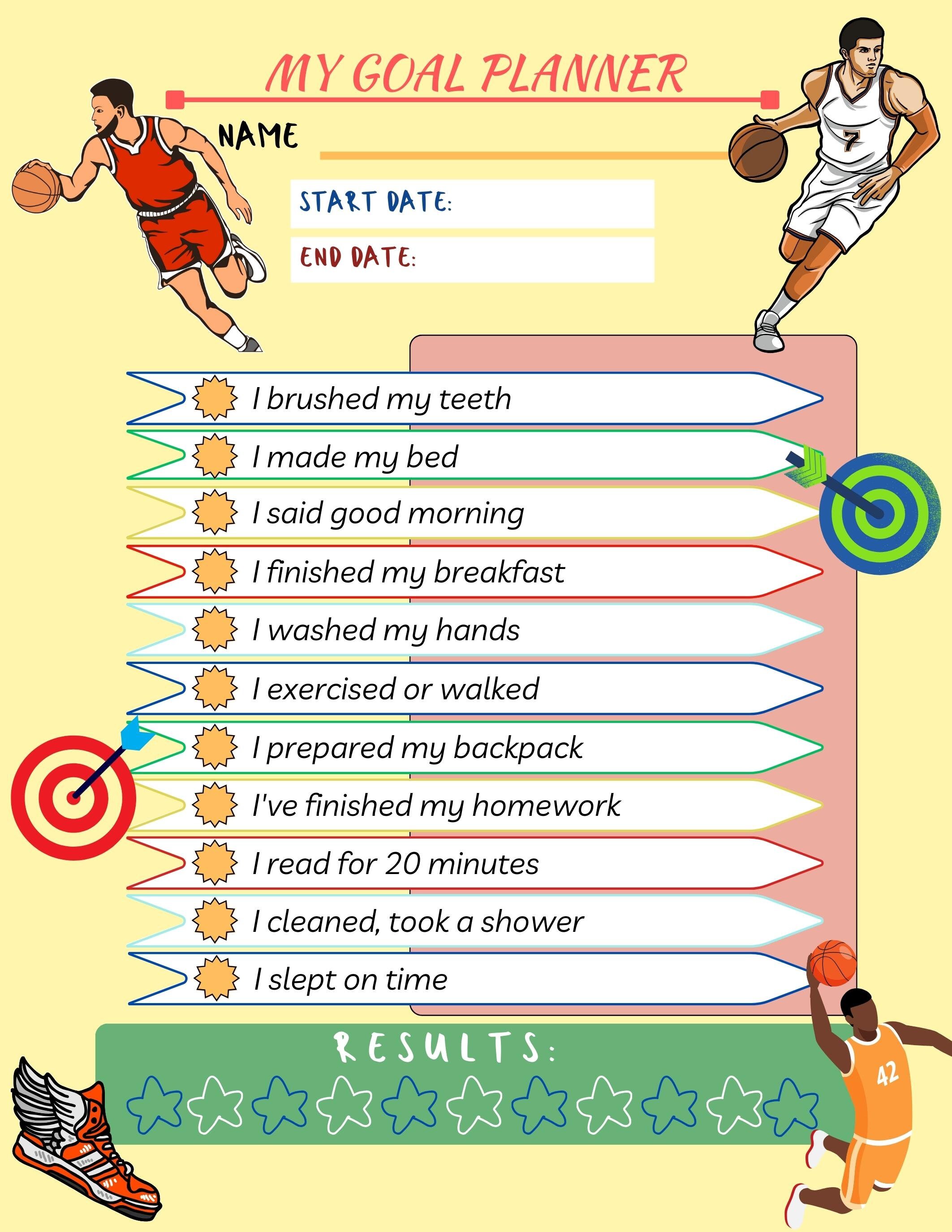 Colorful Kids Printable Weekly Planner, Back to School Organizer, Fun ...