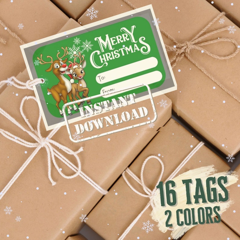 Printable Christmas Gift Tag, Cute Christmas Gift Tag, Instant Download ...