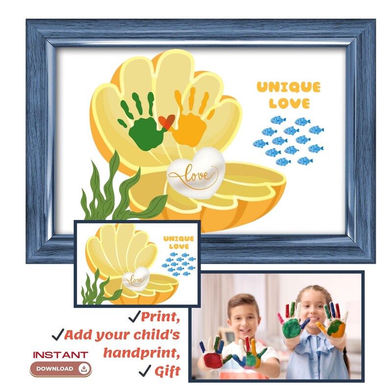 Kids Handprint Art Craft Bundle: Keepsake Printable (PDF & JPG) Fun ...