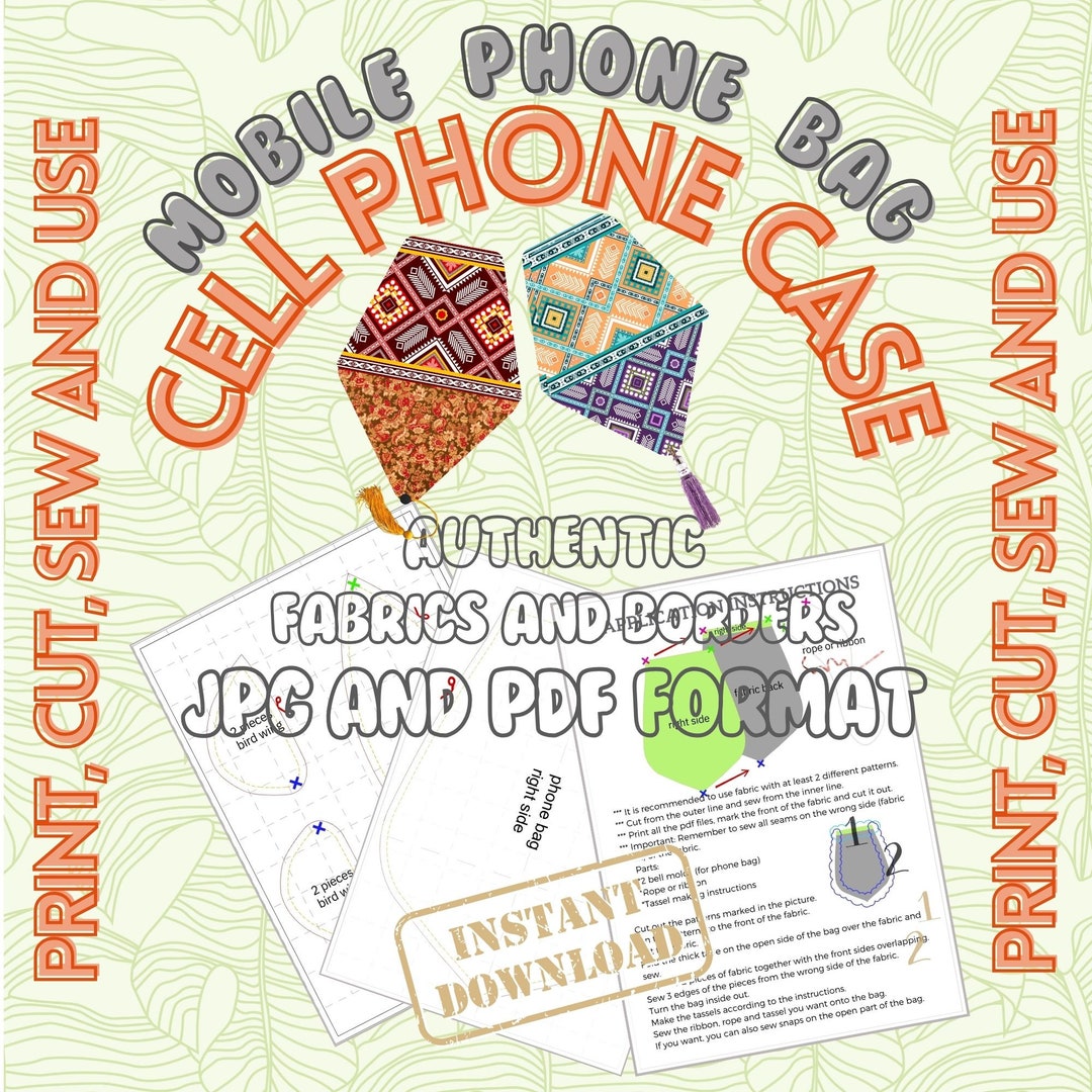 Pdf Cell Phone Case Sewing Pattern, Easy Sewing Felt Pattern, Mobile ...
