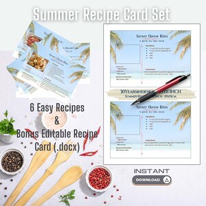 Printable Summer Recipe Pack: 6 Easy Beginner Recipes (PDF & JPG ...