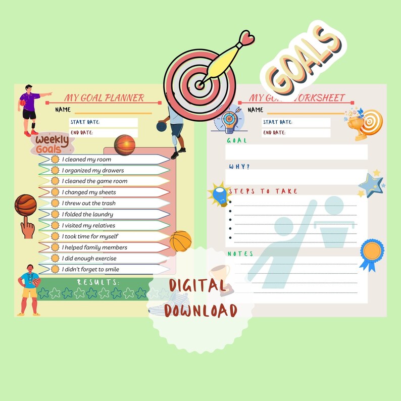 Colorful Kids Printable Weekly Planner, Back to School Organizer, Fun ...