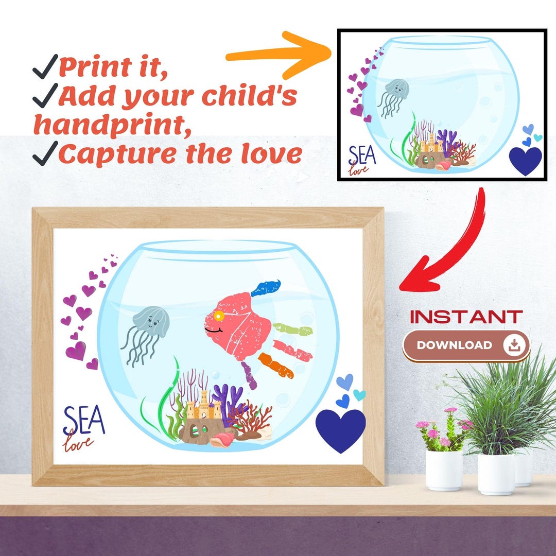 Kids Handprint Art Craft Bundle: Keepsake Printable (PDF & JPG) Fun ...