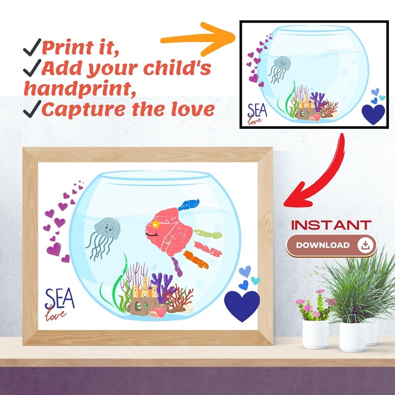 Kids Handprint Art Craft Bundle: Keepsake Printable (PDF & JPG) Fun ...
