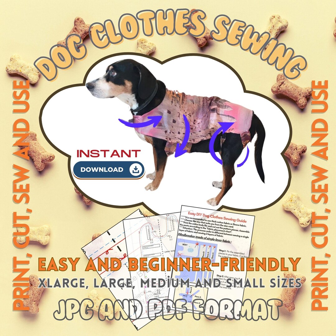 Beginner Friendly Dog Clothes Sewing Pattern: Large Breed Raincoat (PDF ...