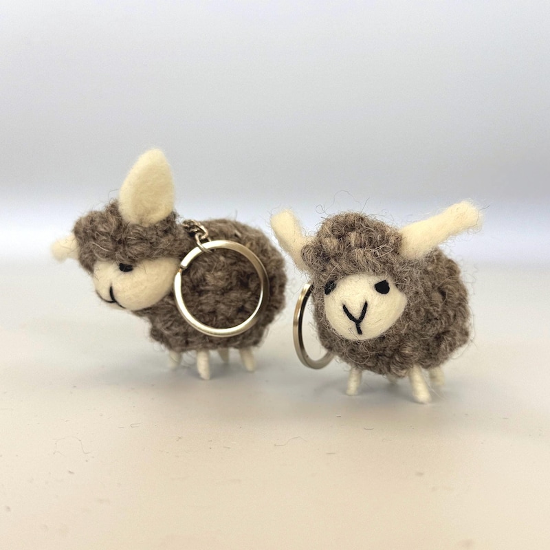 Sheep Keyring Wool - Etsy UK