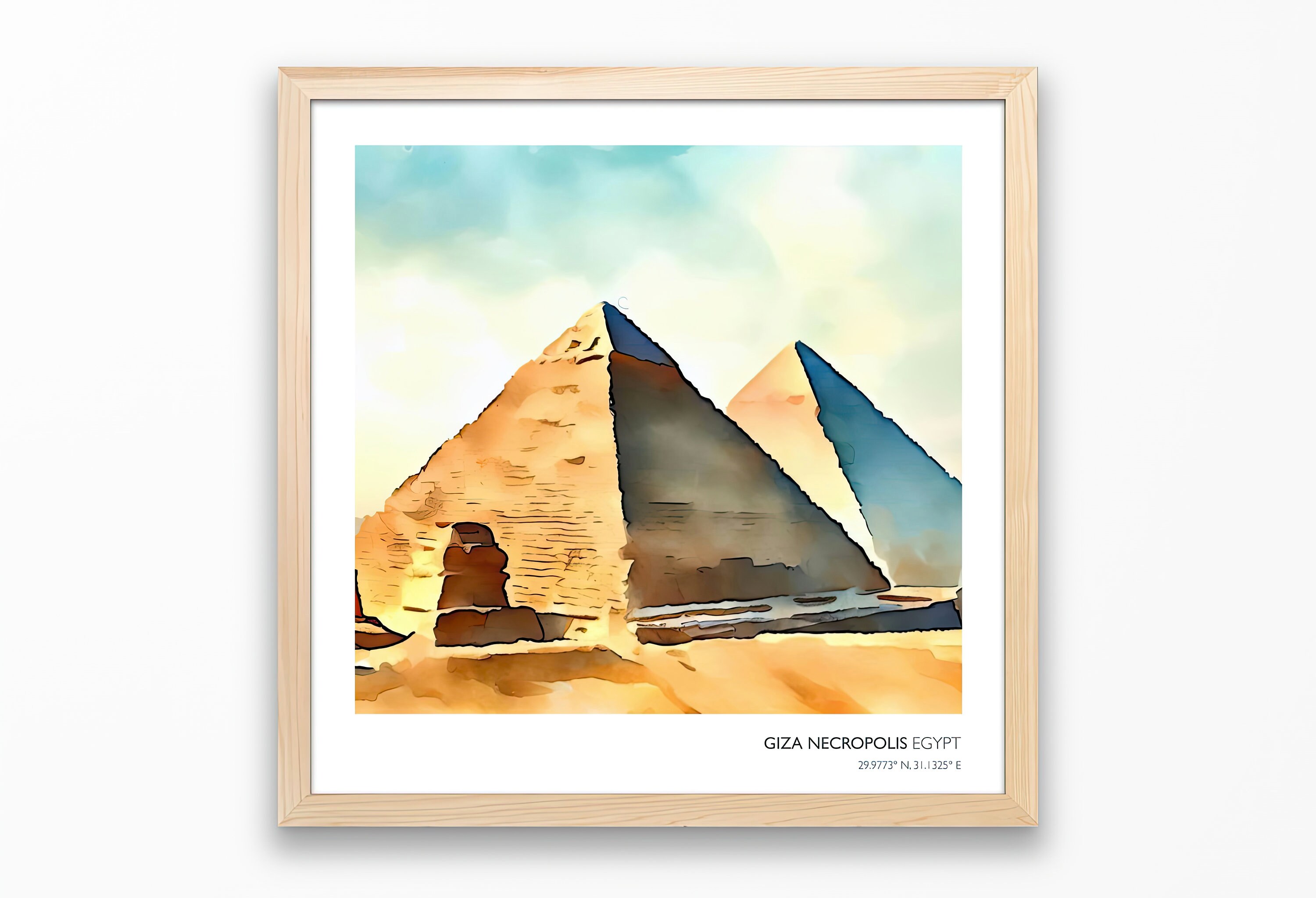 Pyramids of Giza Printable | Printable Watercolor X Animated Style ...