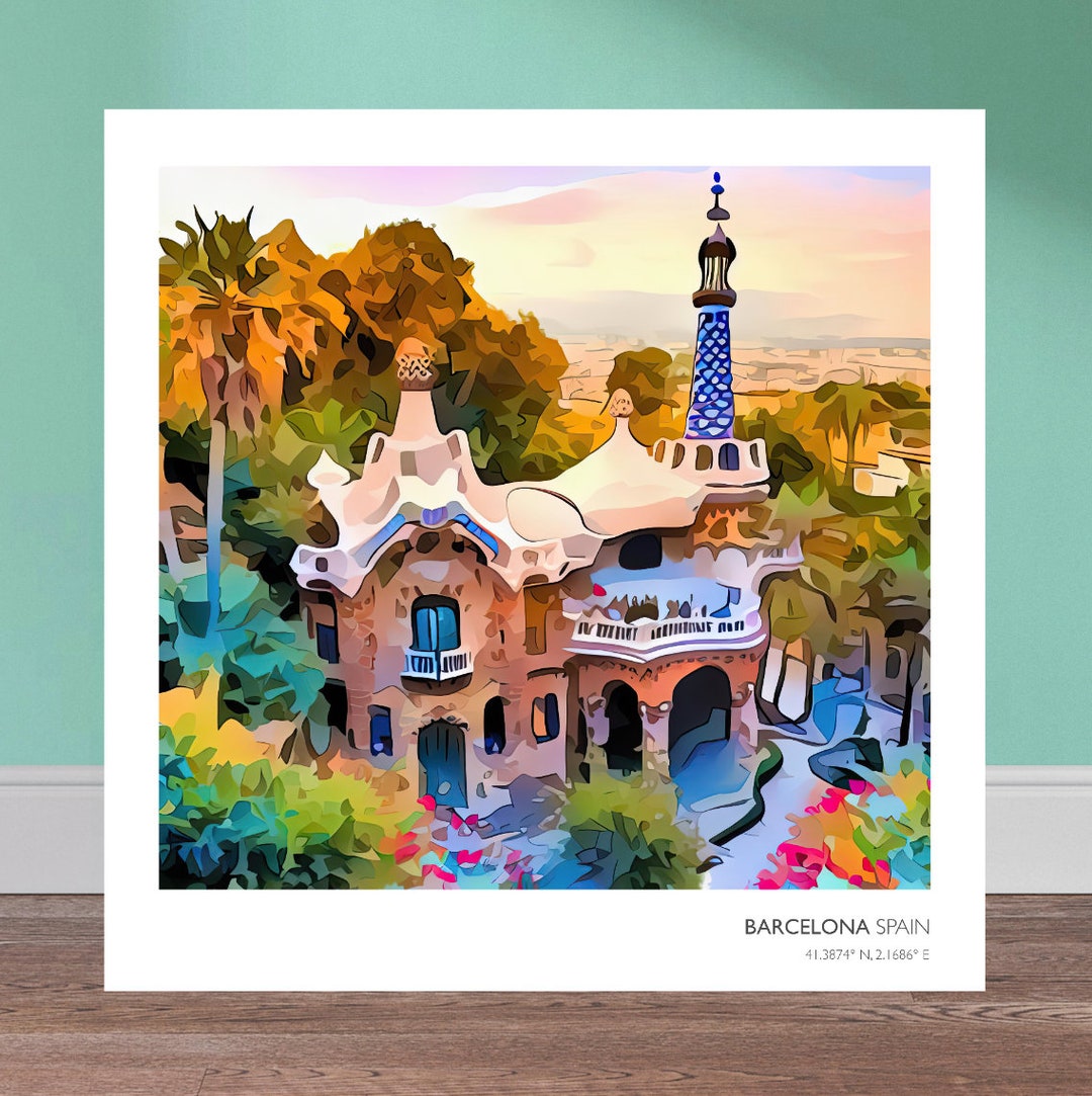 Barcelona (spain) Printable | Printable Watercolor X Animated Style ...
