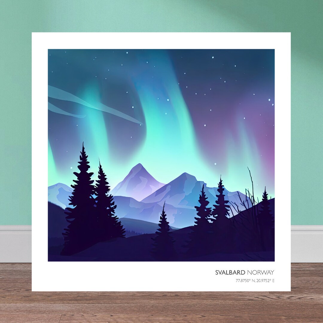 Svalbard norway Printable Printable Watercolor X Animated - Etsy