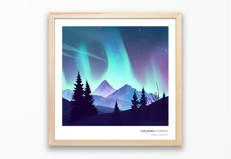 Svalbard (norway) Printable | Printable Watercolor X Animated Style ...