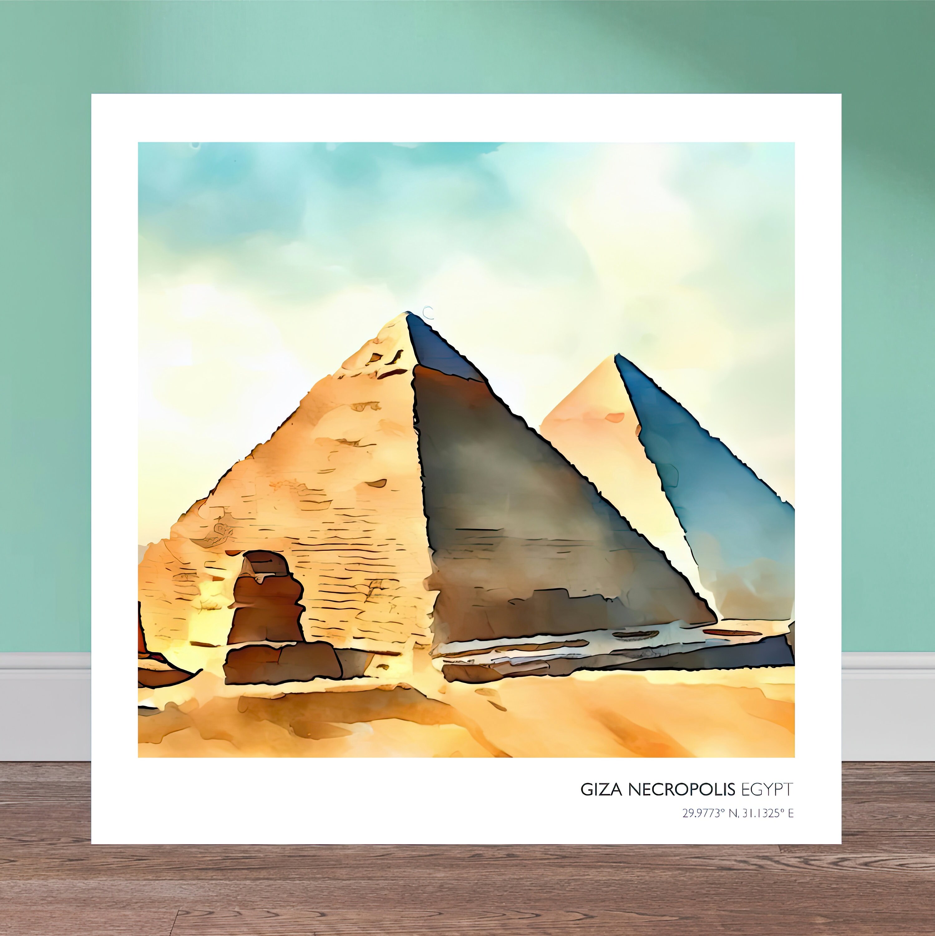 Pyramids of Giza Printable | Printable Watercolor X Animated Style ...
