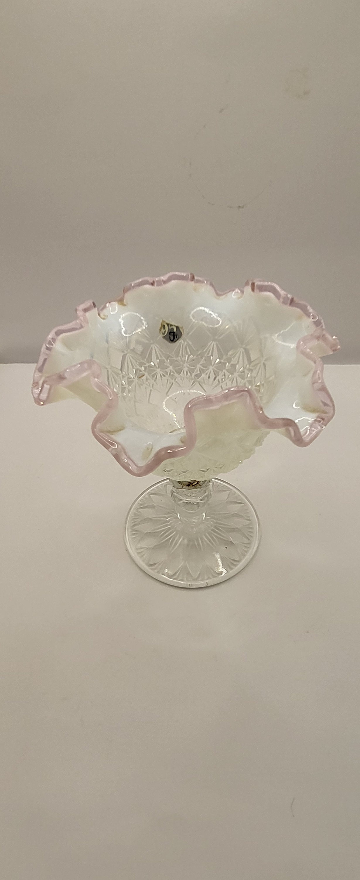 VTG Fenton Diamond Lace French Opalescent Compote Dish - Etsy