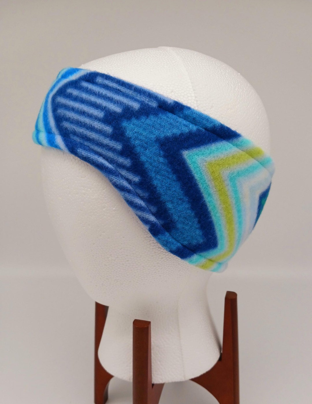 141 Designs, Striped Fleece Ear Warmer, Headband, Earring, Ear Scarf ...