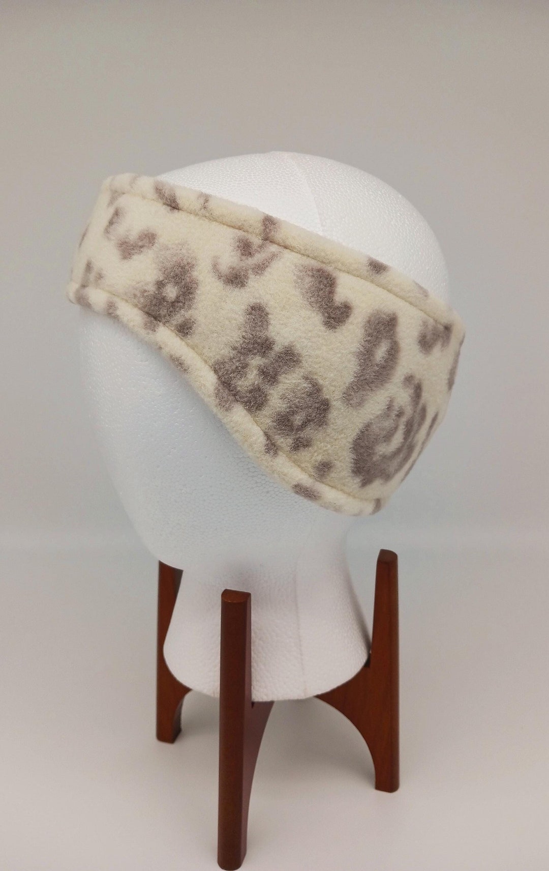 141 Designs, Leopard Print Fleece Ear Warmer, Headband, Earring, Ear ...