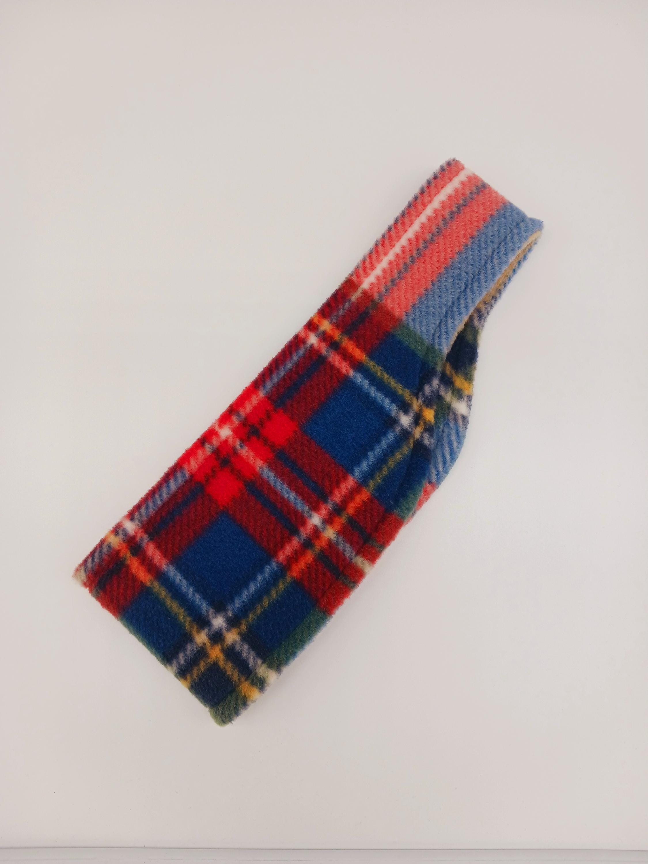 141 Designs, Plaid Fleece Ear Warmer, Headband, Earring, Ear Scarf ...