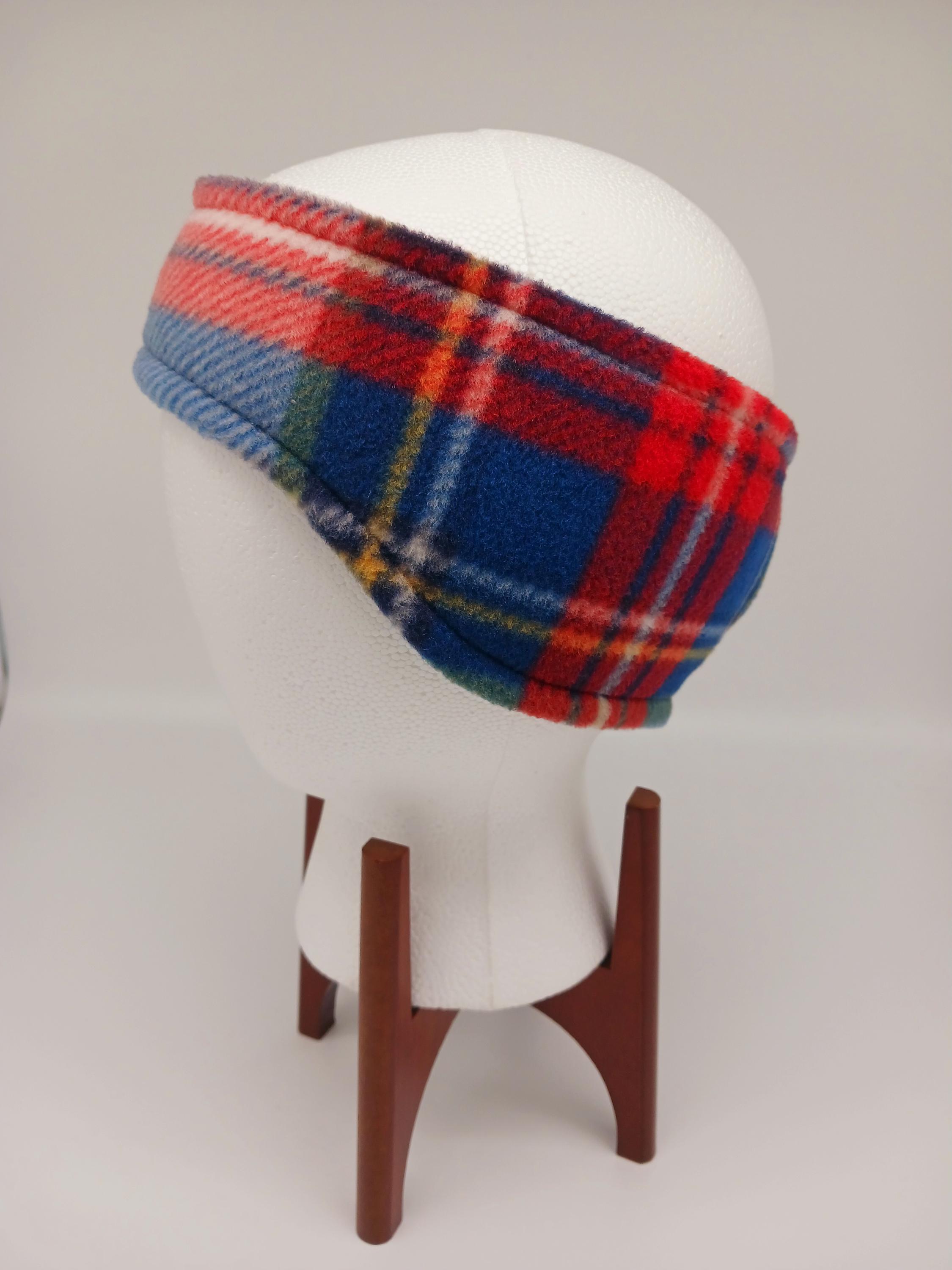 141 Designs, Plaid Fleece Ear Warmer, Headband, Earring, Ear Scarf ...