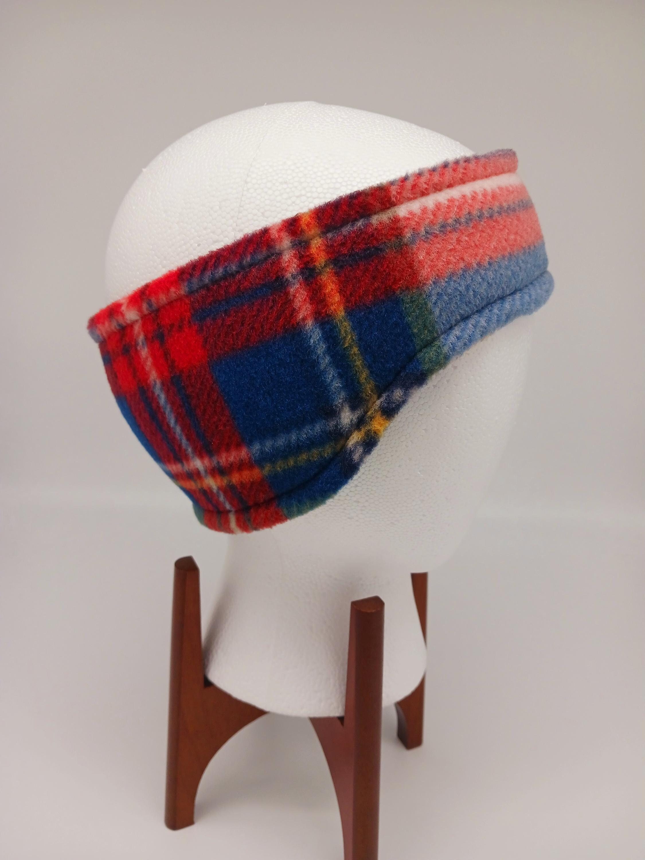 141 Designs, Plaid Fleece Ear Warmer, Headband, Earring, Ear Scarf ...