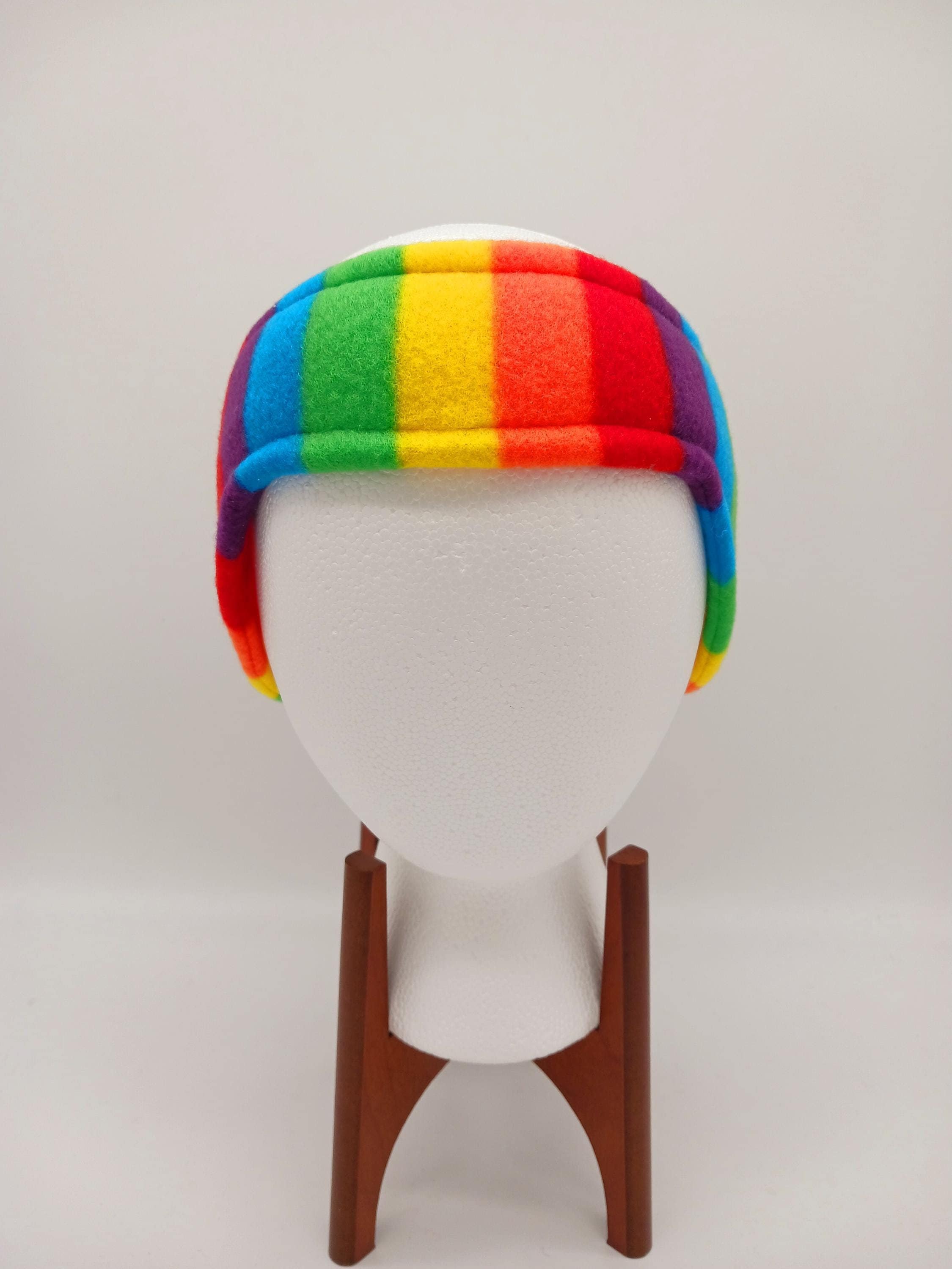 141 Designs, Rainbow Striped Fleece Ear Warmer, Headband, Earring, Ear ...