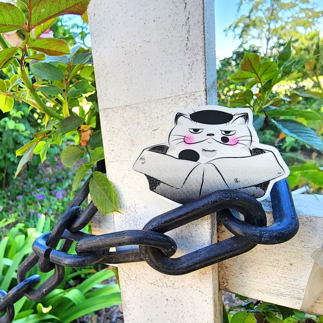 Cat in A Box Matte Vinyl Sticker / Custom A Man and His Cat Manga Art ...