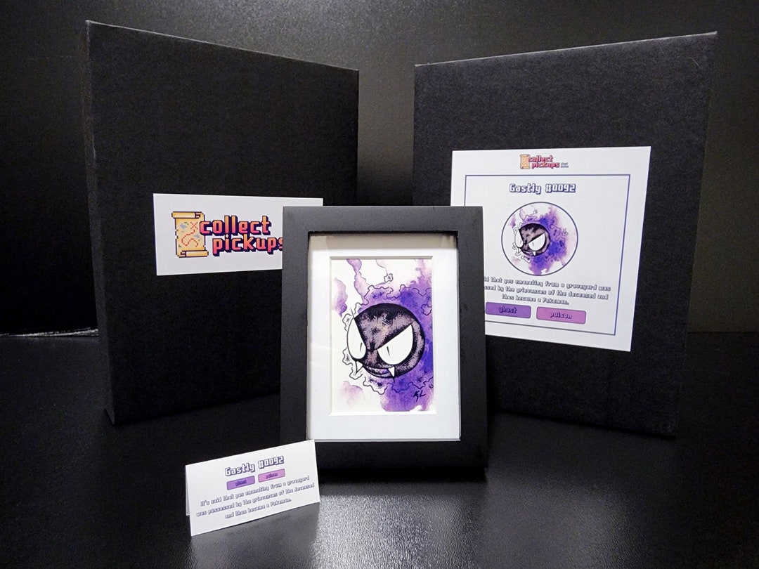 Gastly Pokémon Ghost Series Framed Print - Limited Edition Ink ...