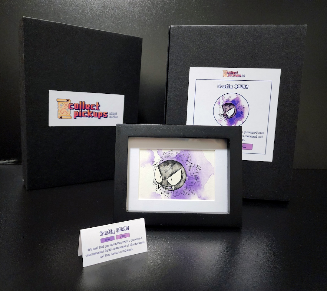 Gastly Pokémon Ghost Series Original Framed Art - Limited Edition Ink ...