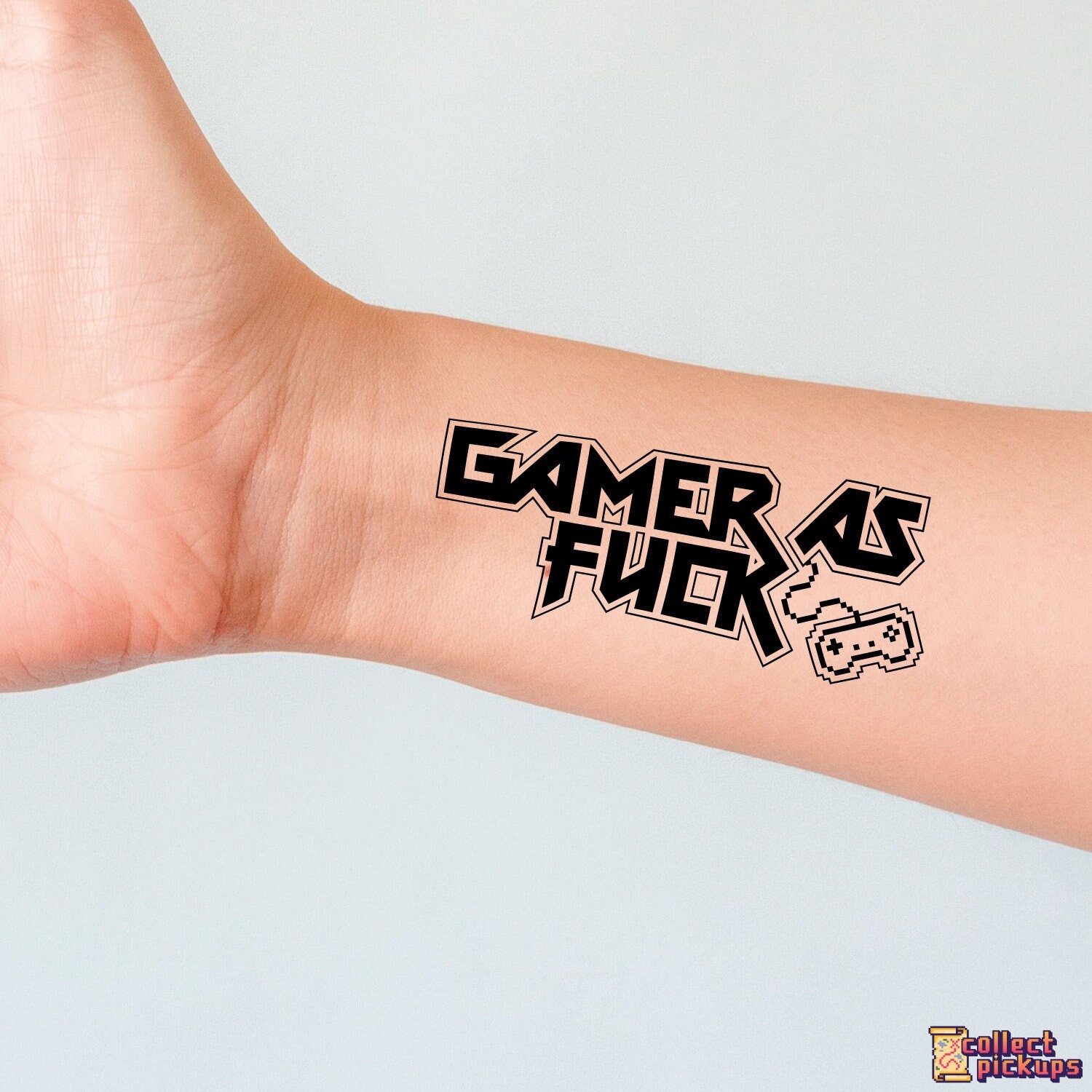 Gamer as Fck Temporary Tattoo / Custom Gamer Video Game Art - Etsy