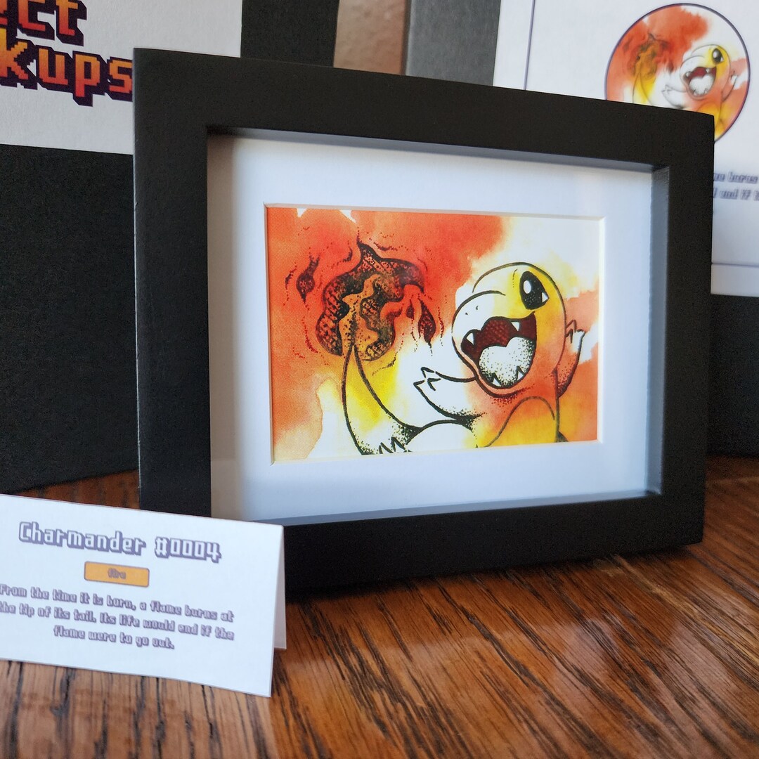 Charmander Starter Series Framed Print - Limited Edition Ink ...
