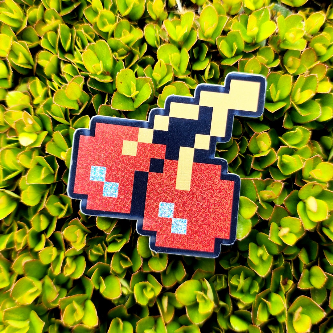 Cherry Fruit Pickup Glitter Vinyl Sticker / Custom Pac-man Arcade Video ...