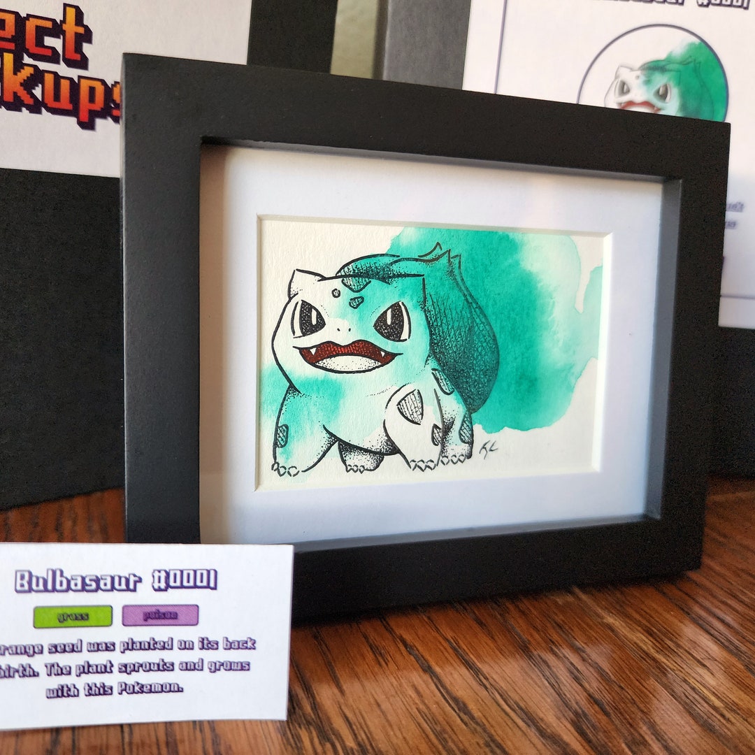 Bulbasaur Starter Series Original Framed Art - Limited Edition Ink ...
