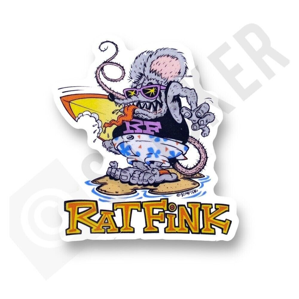 80s Rat Fink Surf Rat Sticker 7cm Wide Gloss UV Protected 1980s Skate ...
