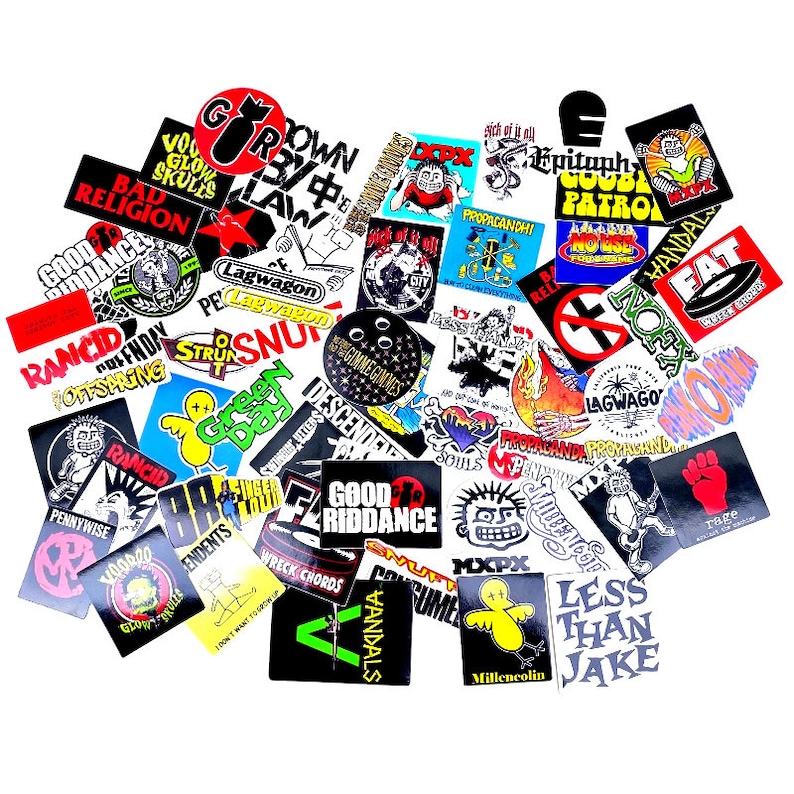 50 X 1990s Punk Sticker Pack Diecut High Quality Rancid Fat Wreck ...