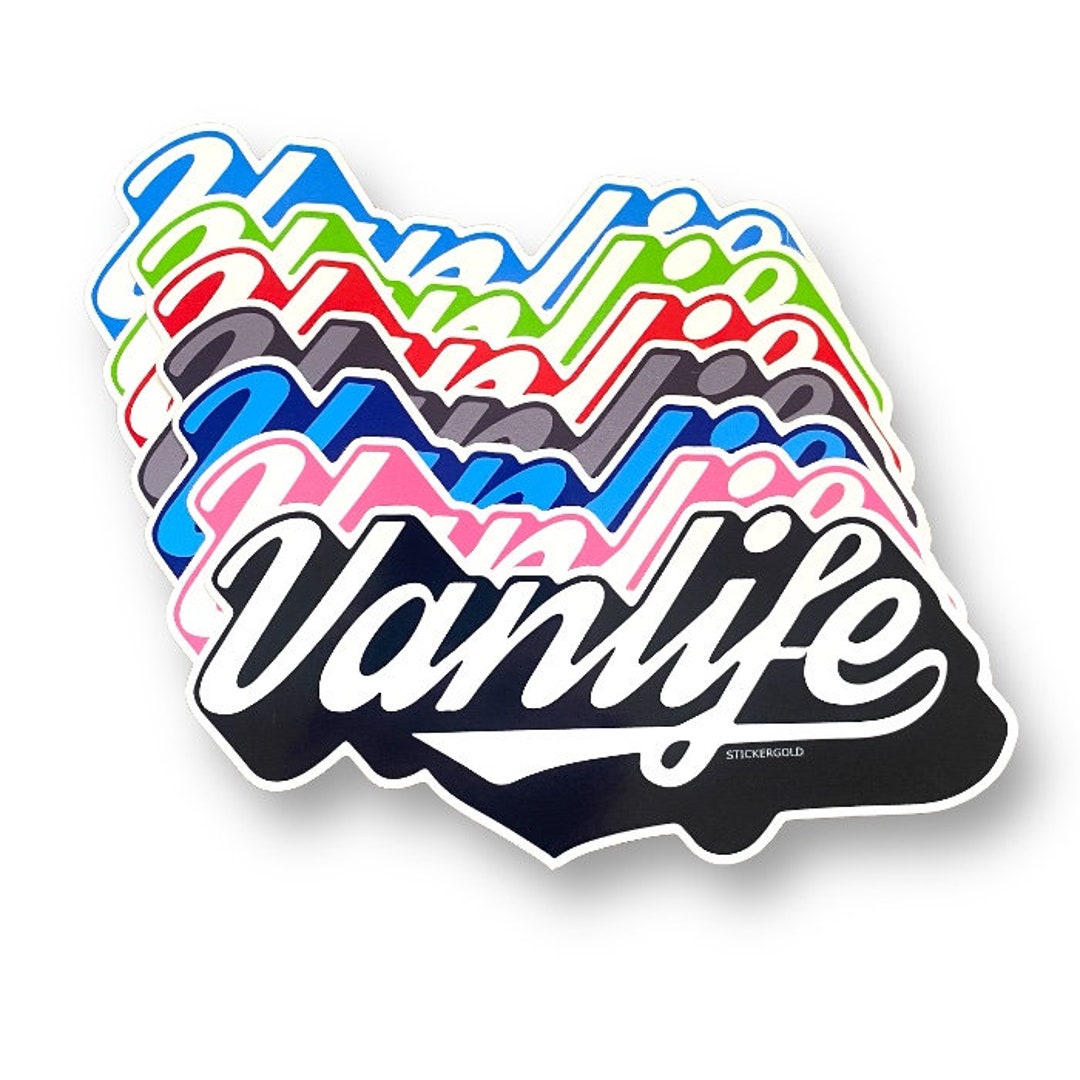 Vanlife Script Stickers 7 Colour Options 2 Size Options Sticker Gold ...