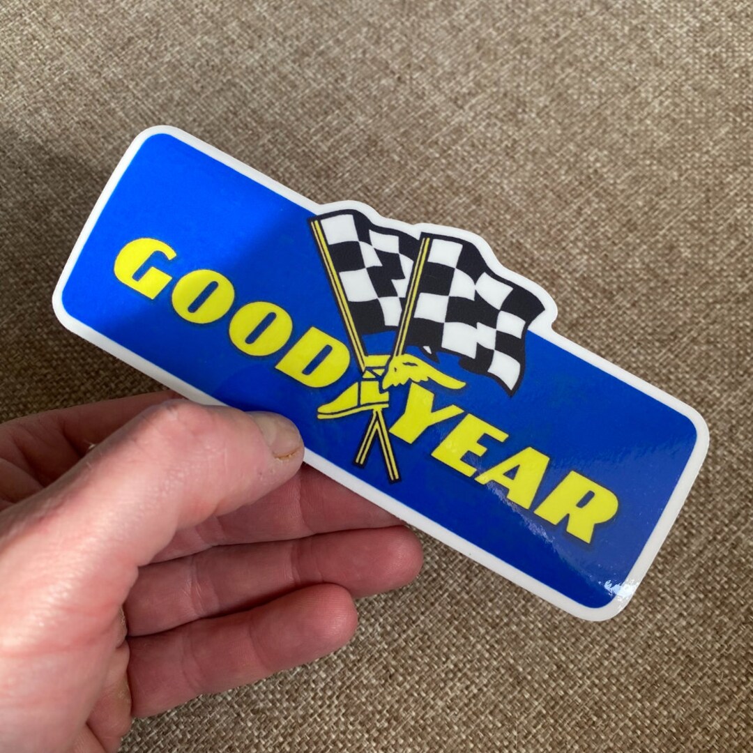 Vintage Goodyear Sticker 17cm Flags 1960s 70s UV Protected Custom Car ...