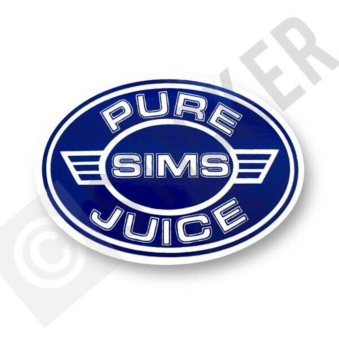 1970s Sims Pure Juice Skateboard Sticker Blue High Gloss Skate - Etsy