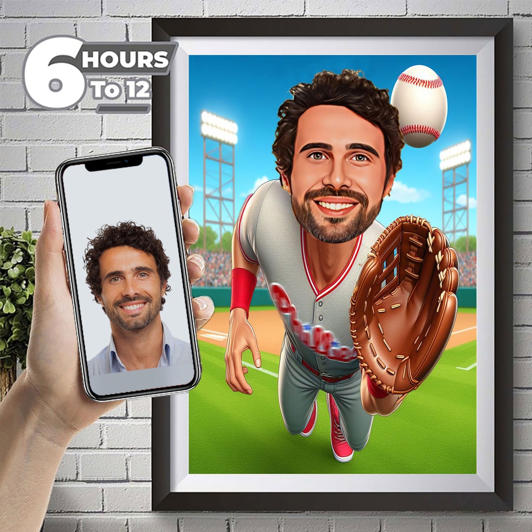 Philadelphia Phillies Cartoon Portrait Custom Baseball Player ...