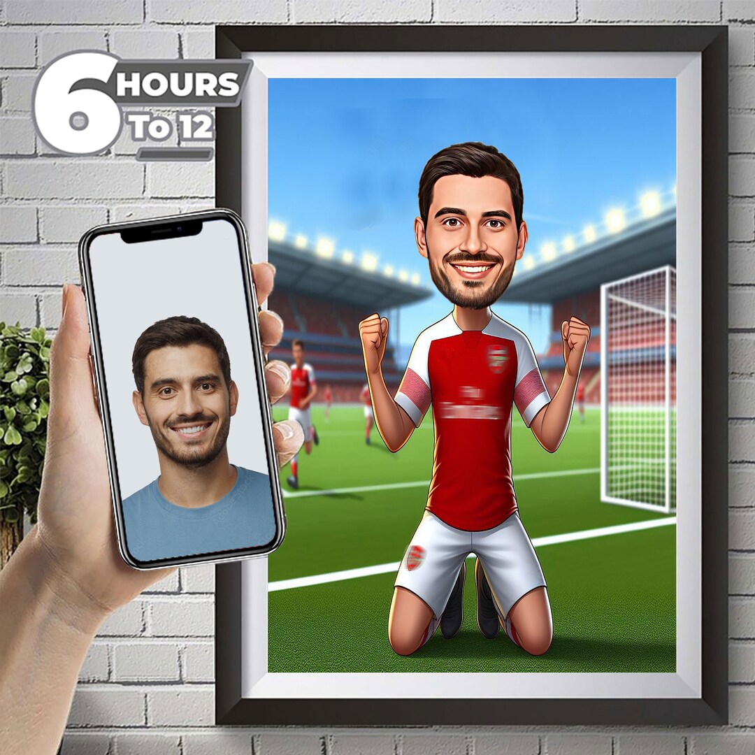 Arsenal F.C Soccer Player Cartoon Portrait, Soccer Caricature Soccer ...