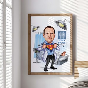 Custom Super Surgeon Cartoon Portrait, Surgeon Caricature From Photo ...