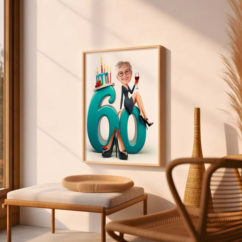 New Personalized 60th Birthday Caricature From Photos Happy Birthday ...