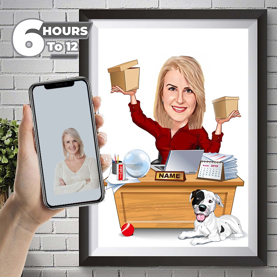 Female OFFICE Caricature Employee Gift Staff Gift, Company Gift ...