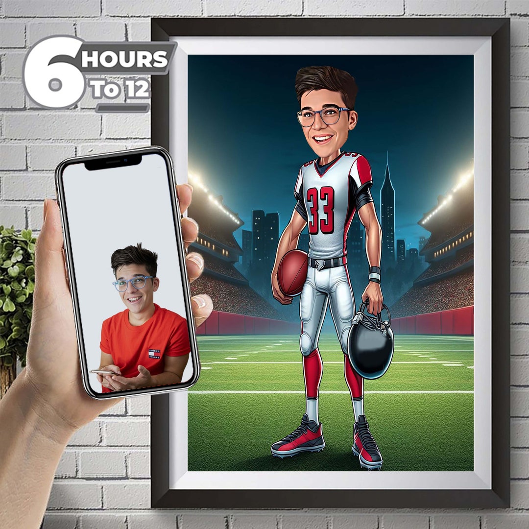 Atlanta Falcons American Football Caricature, Player Caricature From ...