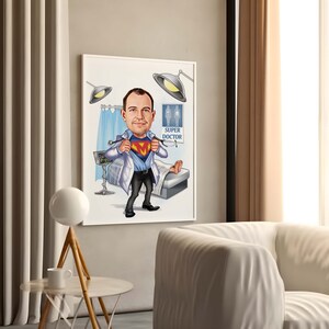 Custom Super Surgeon Cartoon Portrait, Surgeon Caricature From Photo ...