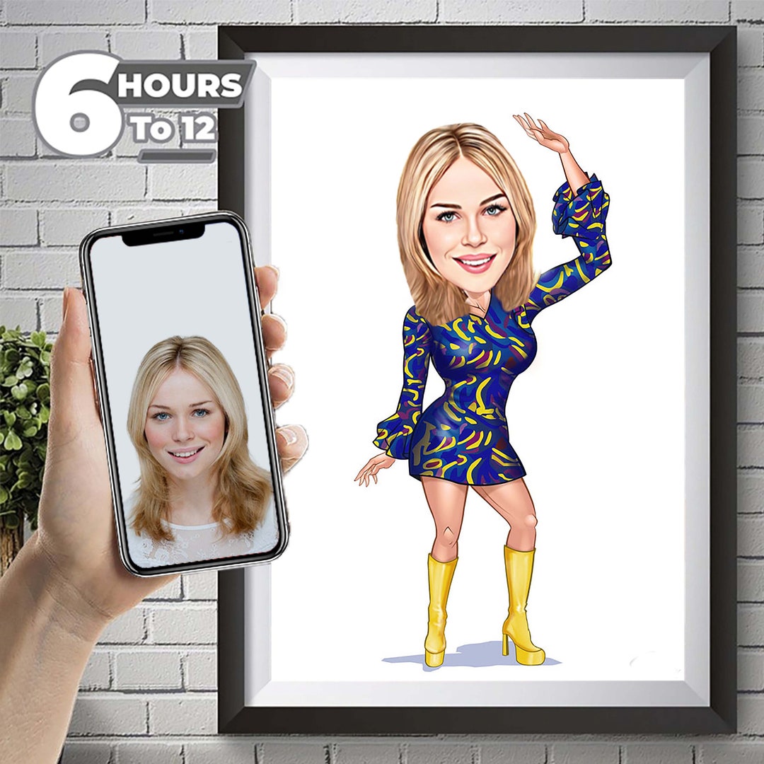 Dancer Cartoon From Photo, Funny Dancing Gift for Women, Dance ...