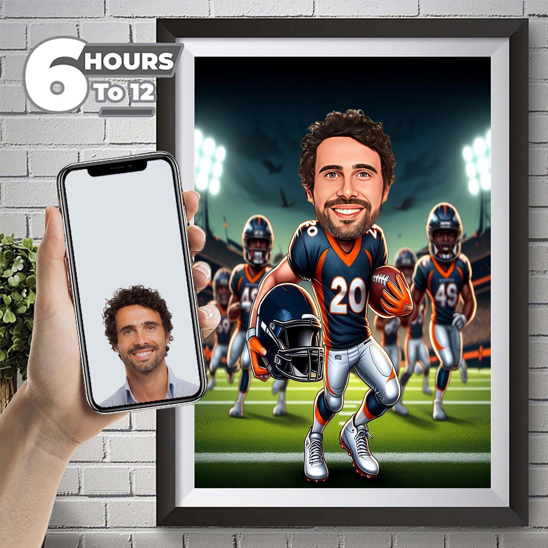 Denver Broncos American Football Drawing Football Player Caricature ...