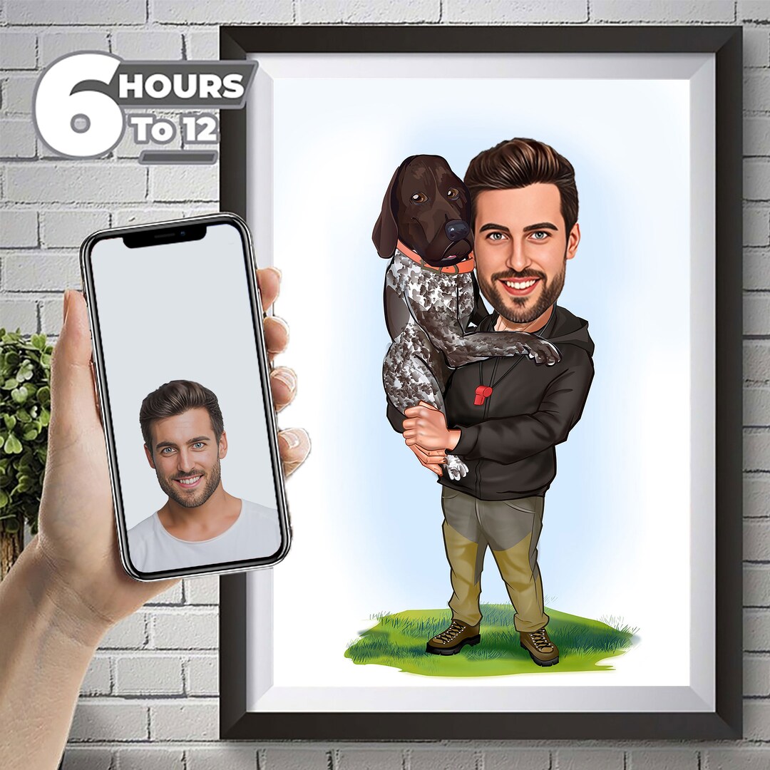 Funny Drawing, Womanizer, Fun Gift, Custom, Caricature, Car Lover ...