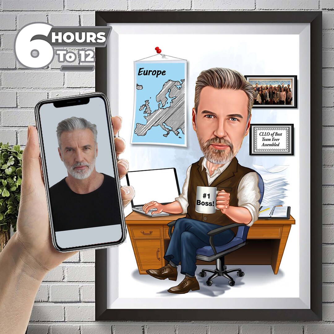 Custom Retirement Cartoon Portrait, Custom Retirement Caricature ...