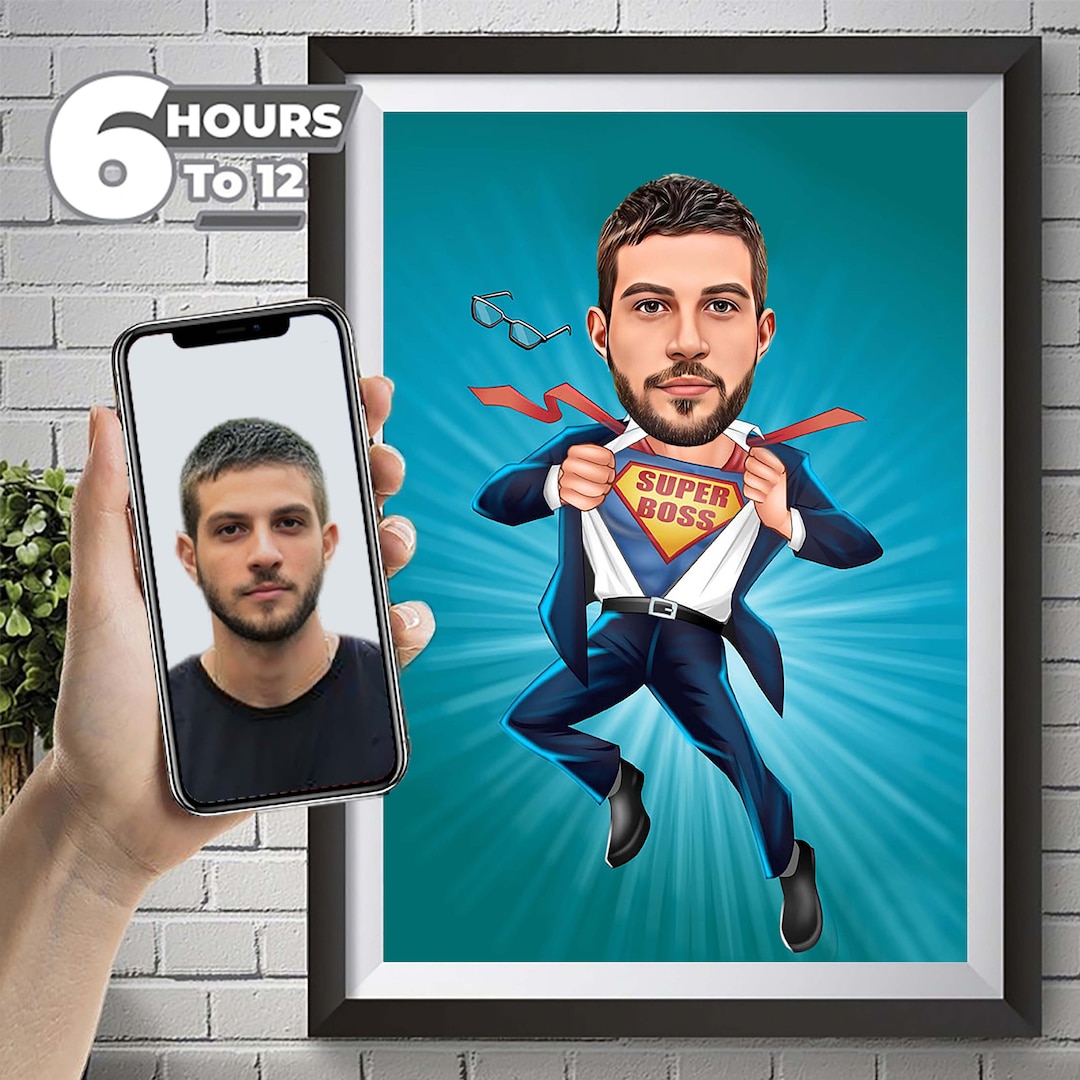 Personalisierte Super Boss Cartoon Portrait, benutzerdefinierte ...
