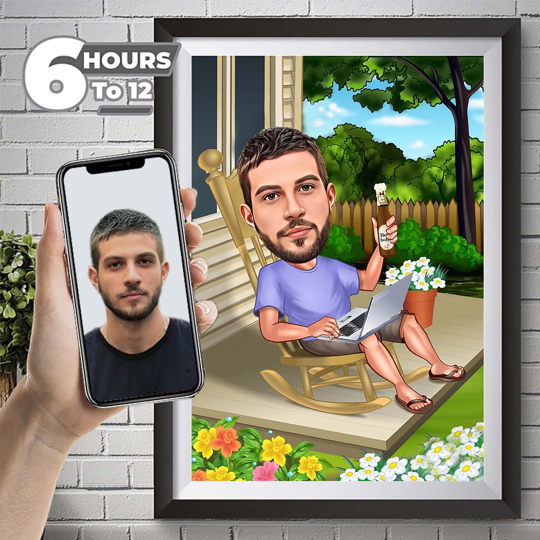 Custom Retirement Cartoon Portrait, Retirement Caricature, Retirement ...